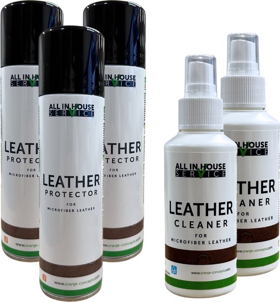 All-In House Microfiber Leather Protector Spray 3 x 250ml + Microfiber ...