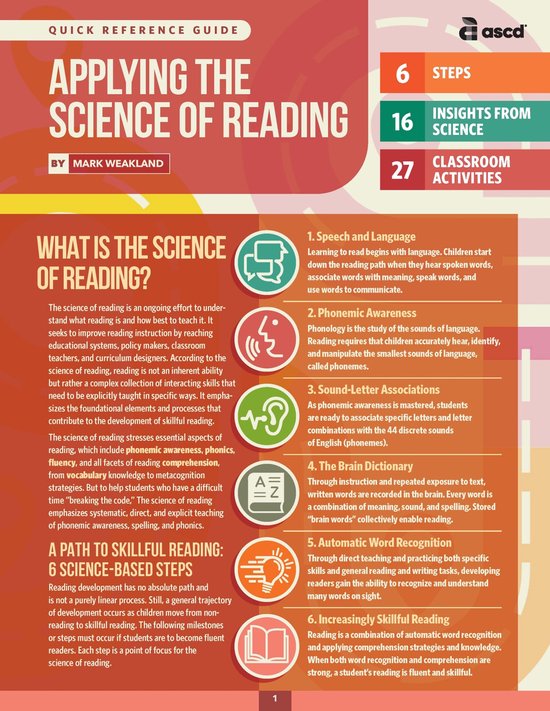 Applying the Science of Reading (Quick Reference Guide), Mark Weakland | 9781416632924... | bol