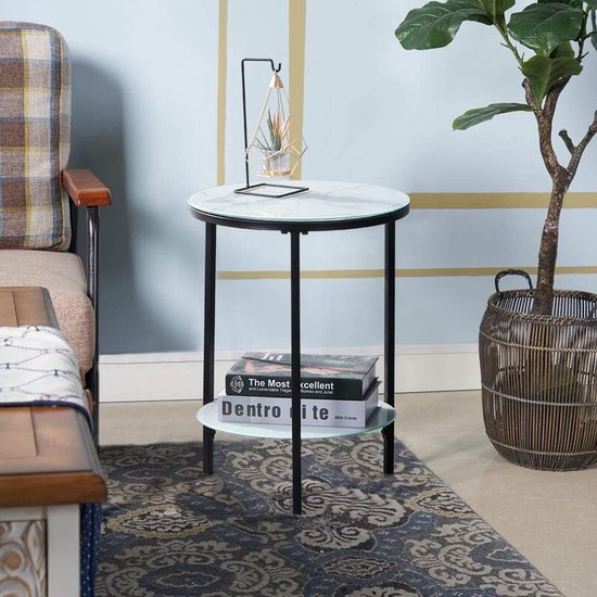 Marble Effect Side Table | bol