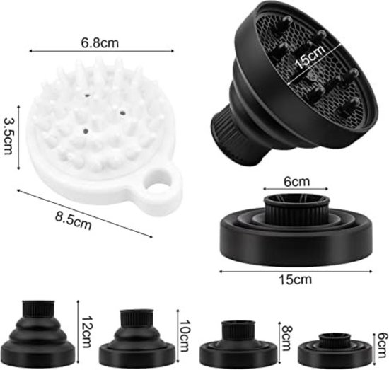 Embout diffuseur - Diffuseur sèche-cheveux boucles - Embout 3,5 - 3,5 ...