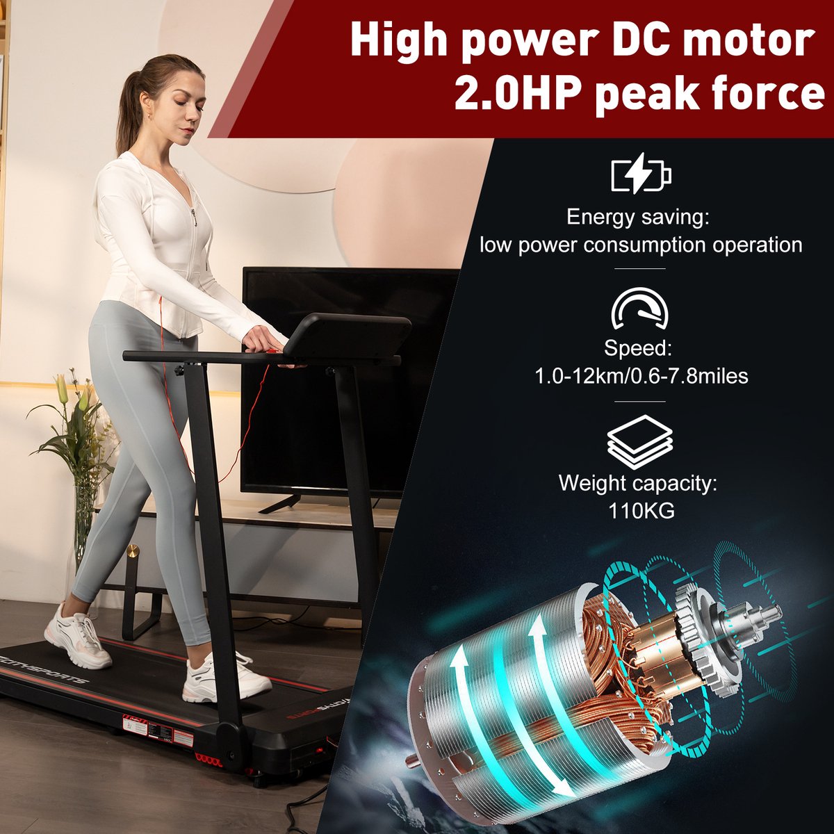 CITYSPORTS opvouwbare loopband, elektrische loopband, loopband met ...