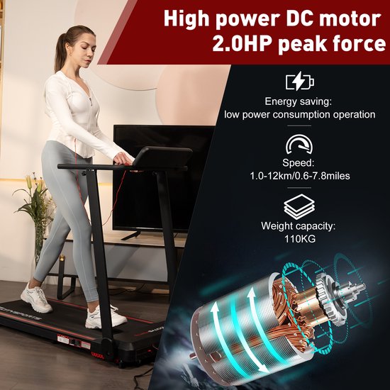 CITYSPORTS opvouwbare loopband, elektrische loopband, loopband met ...