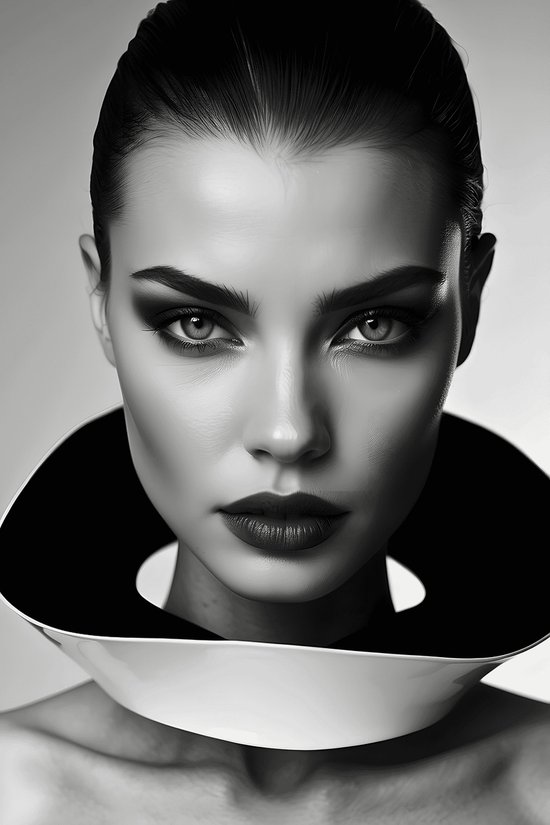 Vrouw Zwart Wit Poster | Model Poster | Woonkamer Decoratie | 50x70cm ...