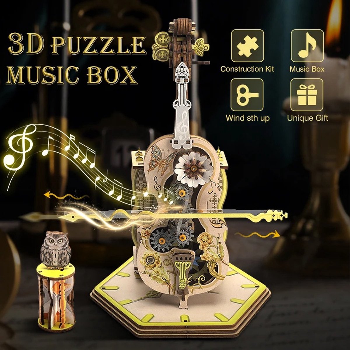 Beroli - Magic Cello - 3D Puzzel - 179-delig - Hout - Mechanisch ...
