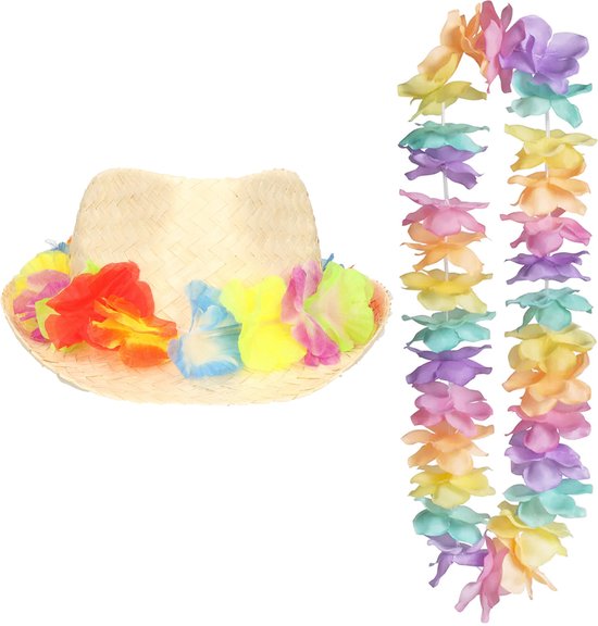 Carnaval verkleed set - Tropische Hawaii party - hoedje met ...