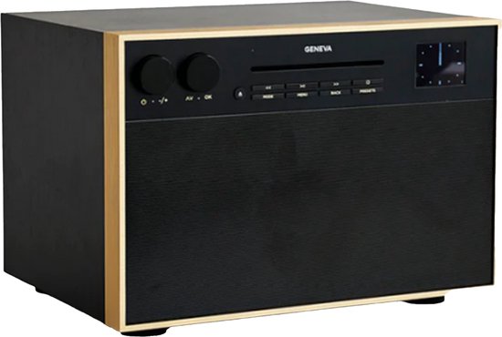 Geneva: DeCon M DAB + / FM-radio en CD-speler - Zwart/messing | bol