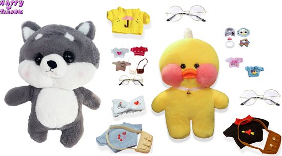 Happy Trendz® Duo Voordeel Kawaii Knuffel set - Cafe Mimi - Lalafanfan ...