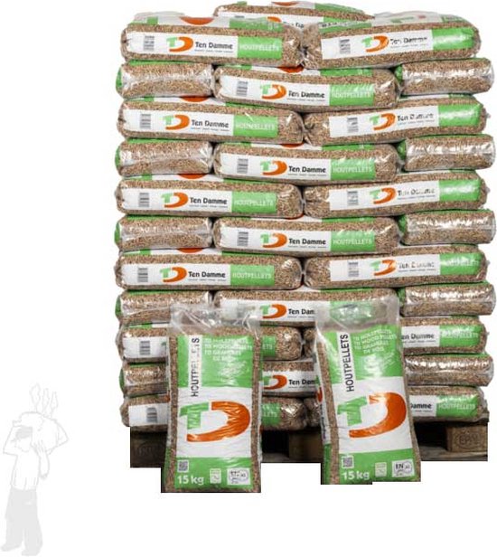 Ten Damme houtpellets (bruin) | ENplus A1 houtpellets | 1 pallet ...