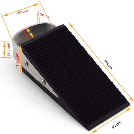 Deurstopper Wedge 2-pack grote, robuuste rubberen deurstopper antislip ...