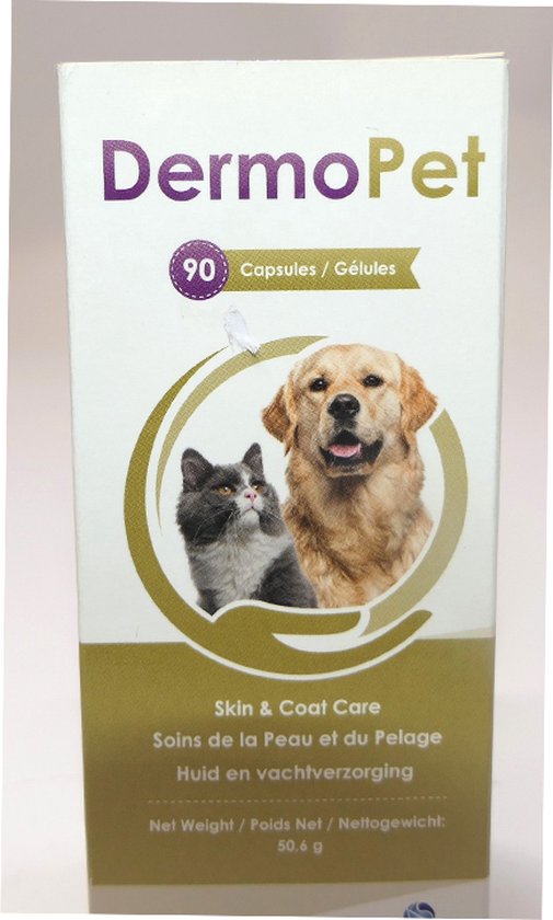 dermopet voedingssupplement voor uw hond en kat huid en vachtverzorging ...