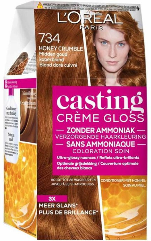 L'Oreal Paris Casting Crème Gloss 734 - Honey Crumble - Goudkoperblond ...