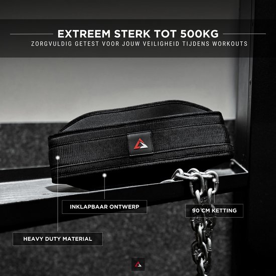 APEX Motion Dip Belt tot 500KG - 90 cm Lange Ketting - One Size Fits ...