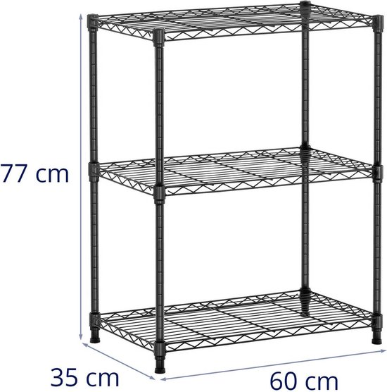 Royal Catering Metalen opbergrek - 60 x 35 x 77 cm - 120 kg - zwart | bol
