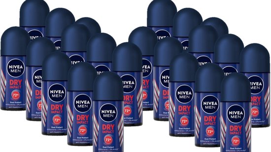 Nivea Deo Roller Dry Impact - Voordeelverpakking 24 x 50 ml - 72 uur Bescherming | bol