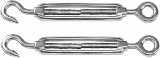 Dulimex Spanschroeven/draadspanner met haak/oog - 2x - 12cm - verzinkt ...
