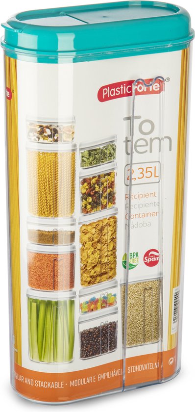 Plasticforte Voedselcontainers set - 4 stuks - blauw - 2350ml en 1500ml ...