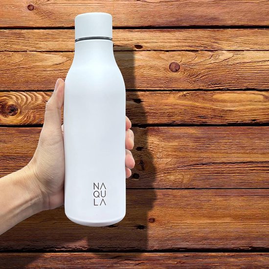 RVS drinkfles wit (puur wit) 550 ml, BPA-vrije, lekvrije waterfles met ...