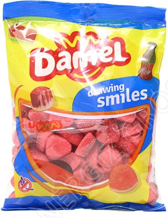 Damel -Sour-Strawberry-Filled-Hearts - Halal - zak 1 kg | bol