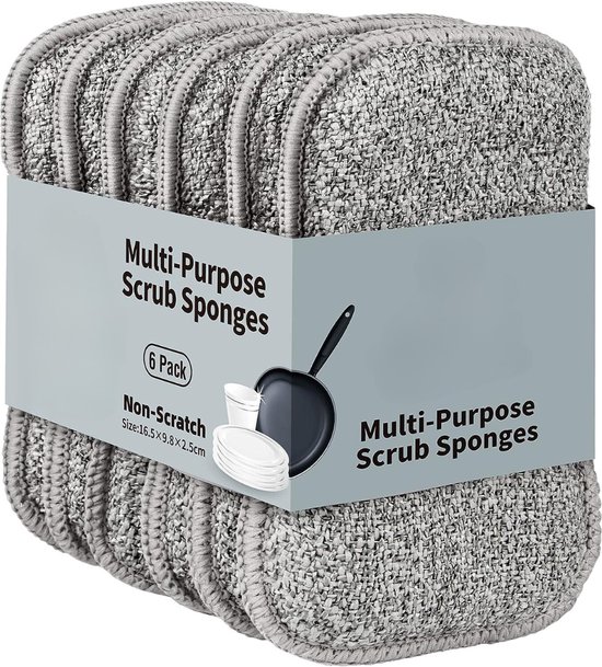 Sponzen - "Efficiënte Schoonmaak met Dubbelzijdige Scrub Sponzen: 6 ...