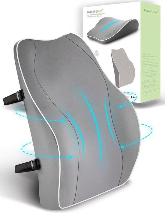 Ergonomisch rugkussen van traagschuim, lendenkussen voor bureaustoel ...