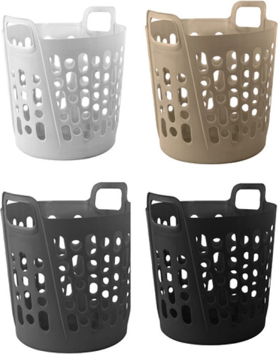 Flexibele wasmand - wit - 45 liter - kunststof - 41 x 44 x 48 cm | bol