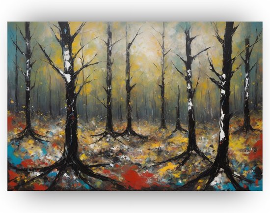 Bos Jackson Pollock stijl - Bos schilderij - Schilderij Jackson Pollock ...