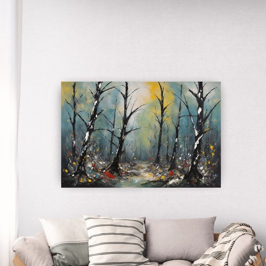 Bomen Pollock stijl poster - Jackson Pollock wanddecoratie ...