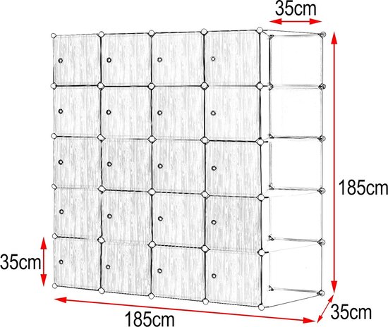 Modulaire kast met 2 kledingstangen: | bol