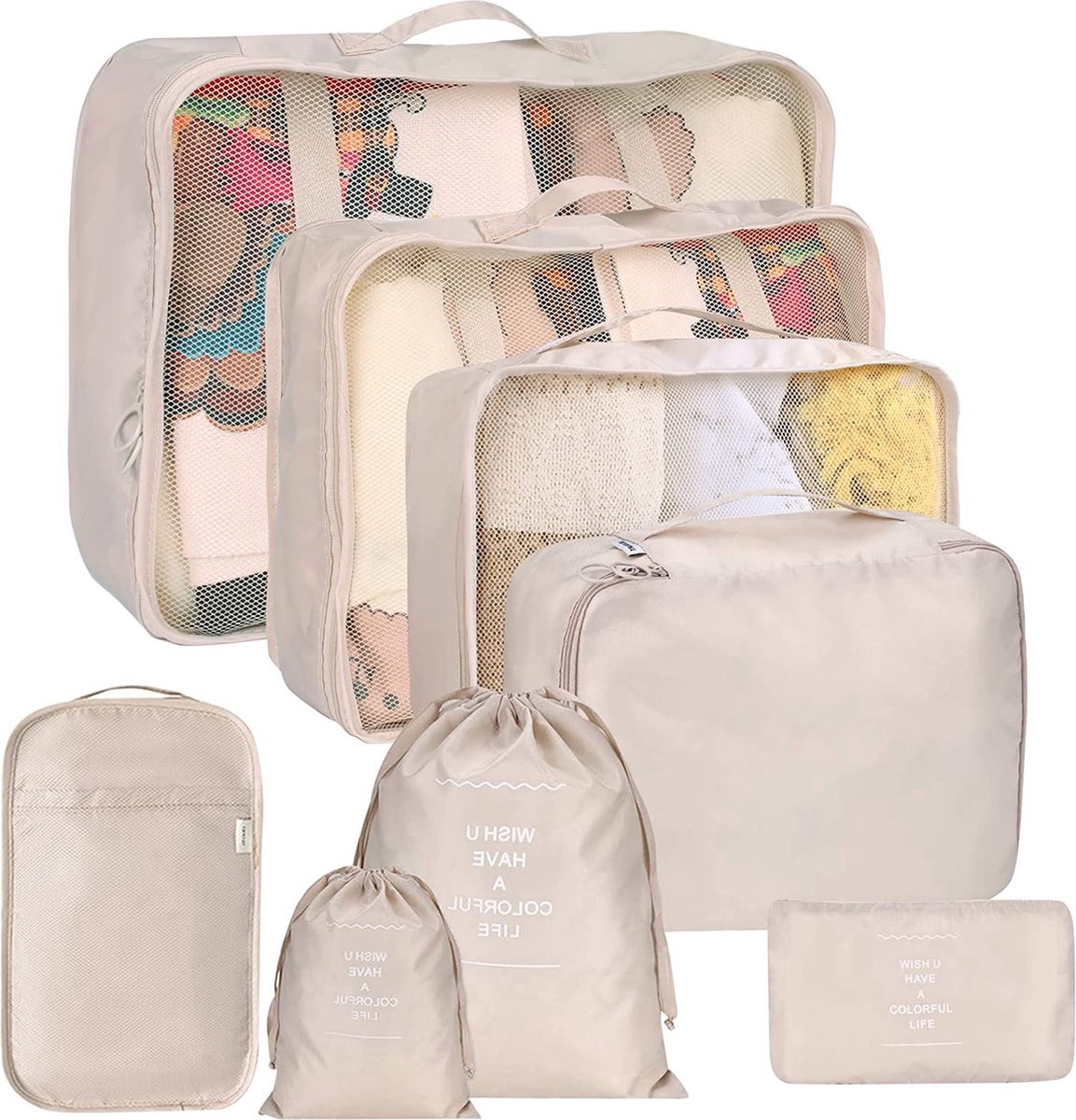 Packing Cubes Set Kleding Organizer Voor Reis Koffer Opbergzakken Voor ...
