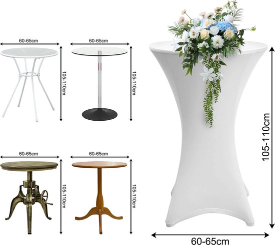 5x Luxe Statafelrok - ∅60-65x110 cm - Extra Dik & Sterk - Stretch Statafelhoes -... | bol