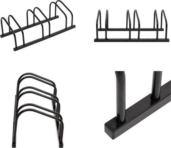vidaXL Fietsenrek voor 3 fietsen staal zwart - Fietsenrek ...