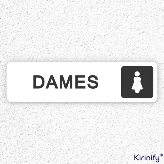 Kirinify - WC Bordje 15 x 4 cm - Toilet vrouw dames - Zelfklevend wit ...