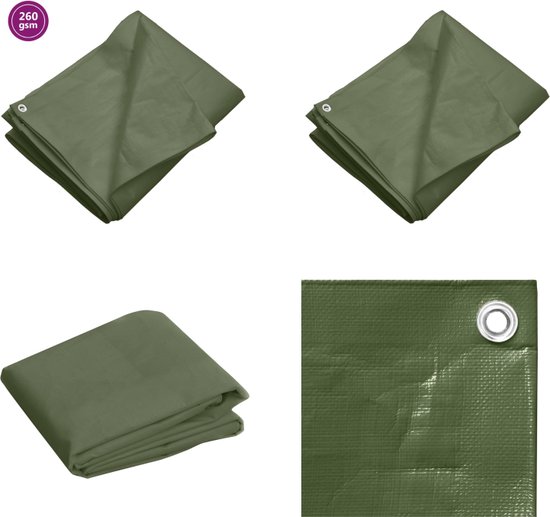 vidaXL Dekzeil 260 g/m² 8x10 m HDPE groen - Dekzeil - Dekzeilen - Tarp ...