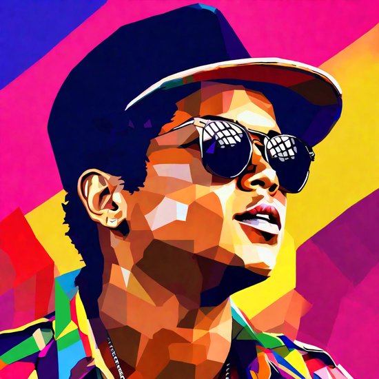 Bruno Mars Poster Muziek | Pop Poster | 50 x 50 cm | papier | pop art ...