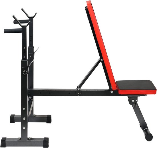 Inklapbare Halterbank 2-in-1 tot 230 kg - Verstelbare Fitnessbank met ...