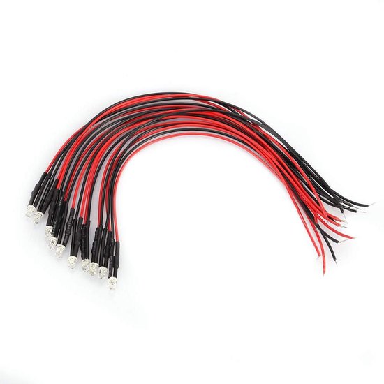 12 Volt 3mm Warm White LED Lights 10pcs Emitting Diodes - Pre-wired LED ...