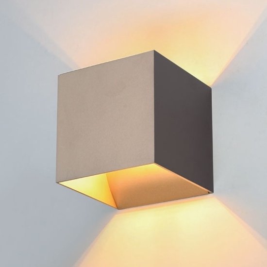HELDR! - Wandlamp Kubus Champagne - 12x12x12cm - 1x G9 LED 3,5W 2700K ...