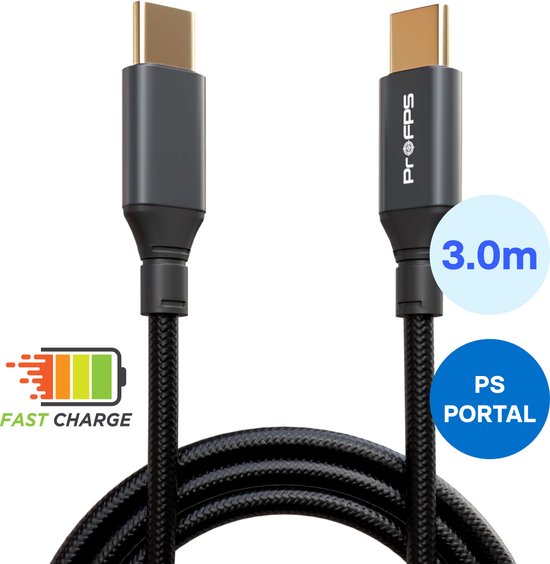 ProFPS USB-C naar USB-C Kabel 3 Meter geschikt voor PlayStation Portal ...