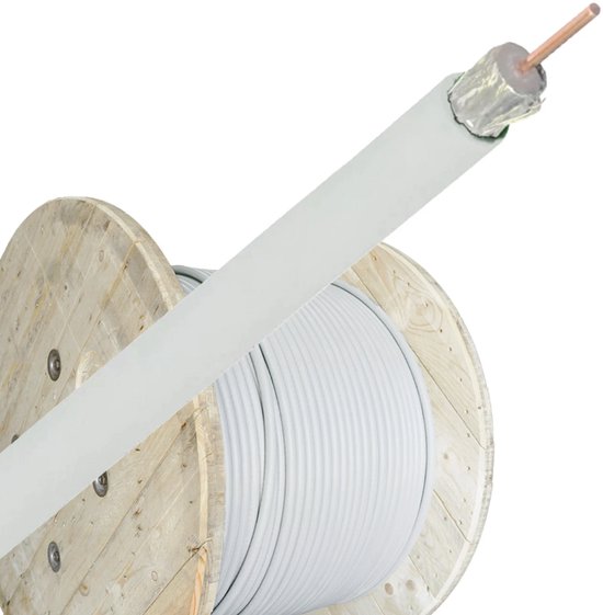 Bedea Telass100 coax kabel PVC wit - per haspel 500 meter (10300100) | bol