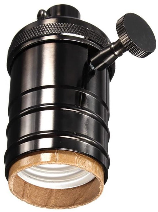 Retro Bulb Houder met Roterende Schakelaar voor E26/E27 Verlichtingsarmaturen DIY (zwart) | bol