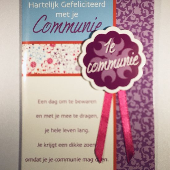 5 Luxe Communie Wenskaarten - Kaart Wens Kaart Communie Plechtig Kerk ...