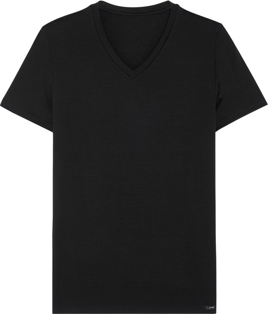 HOM Tencel soft tee-shirt v neck (1-pack) - heren T-shirt - zwart | bol