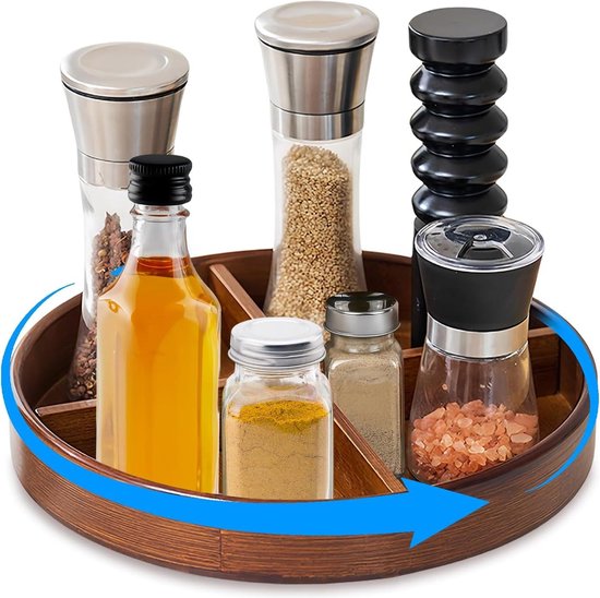 Diameter 30 cm draaiplateau-organizer bamboe kruidenrek voor kast keuken . | bol