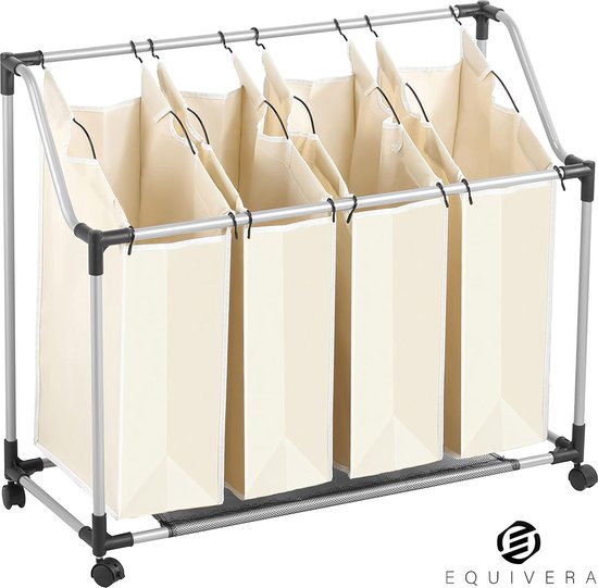 Equivera Wasman 4 Vakken - Wasmand - Wassorteerder - Wasbox | bol