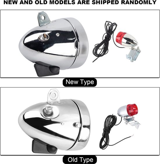 Koplamp en Achterlicht Set 12V 6W Wrijving Generator Dynamo Kit - Fiets ...