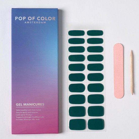 Pop of Color Amsterdam – Color: Emerald Green – Gel Nail Wraps – Gel ...