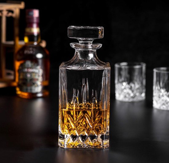 Whisky Glazen en Karaf Set Kristallen Whisky Decanter 750 ml Met 4 ...