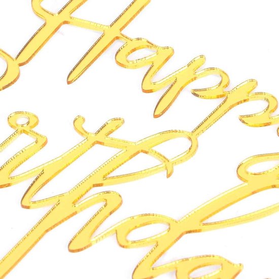 10 Pack Gold Birthday Cake Topper Set - Acrylic Happy Birthday Cake ...