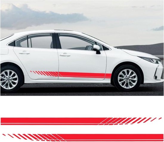 Autocarrosserie Zijstrepen - Zelfklevende Stickers voor Auto's - Rood ...