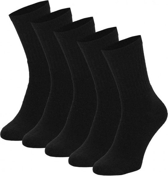 APOLLO ADULTS PLAIN SPORT SOCKS 5-PACK Zwart 35/38 | bol
